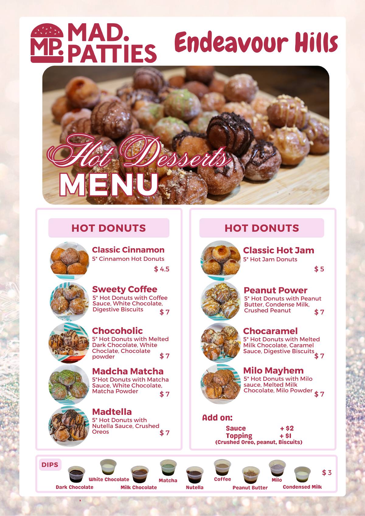 Menu at Mad Patties Endeavour Hills restaurant, Endeavour Hills