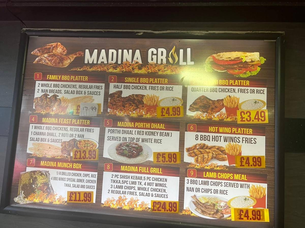 Menu at Madina Grill (Cambs) Ltd restaurant, Peterborough