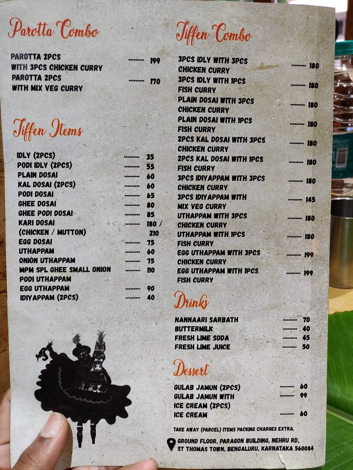 Menu at Madurai Pandi Mess - MPM, Bengaluru