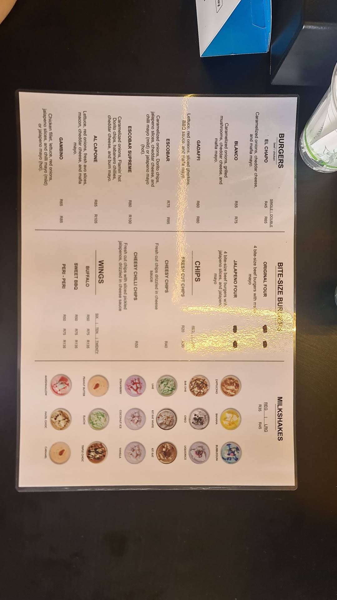 Menu au Mafia Bite Norwood restaurant, Johannesburg