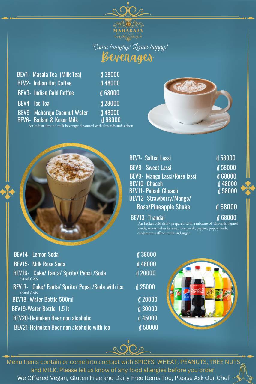 Menu at Maharaja Lounge - Authentic Indian 100% Veg Restaurant ...