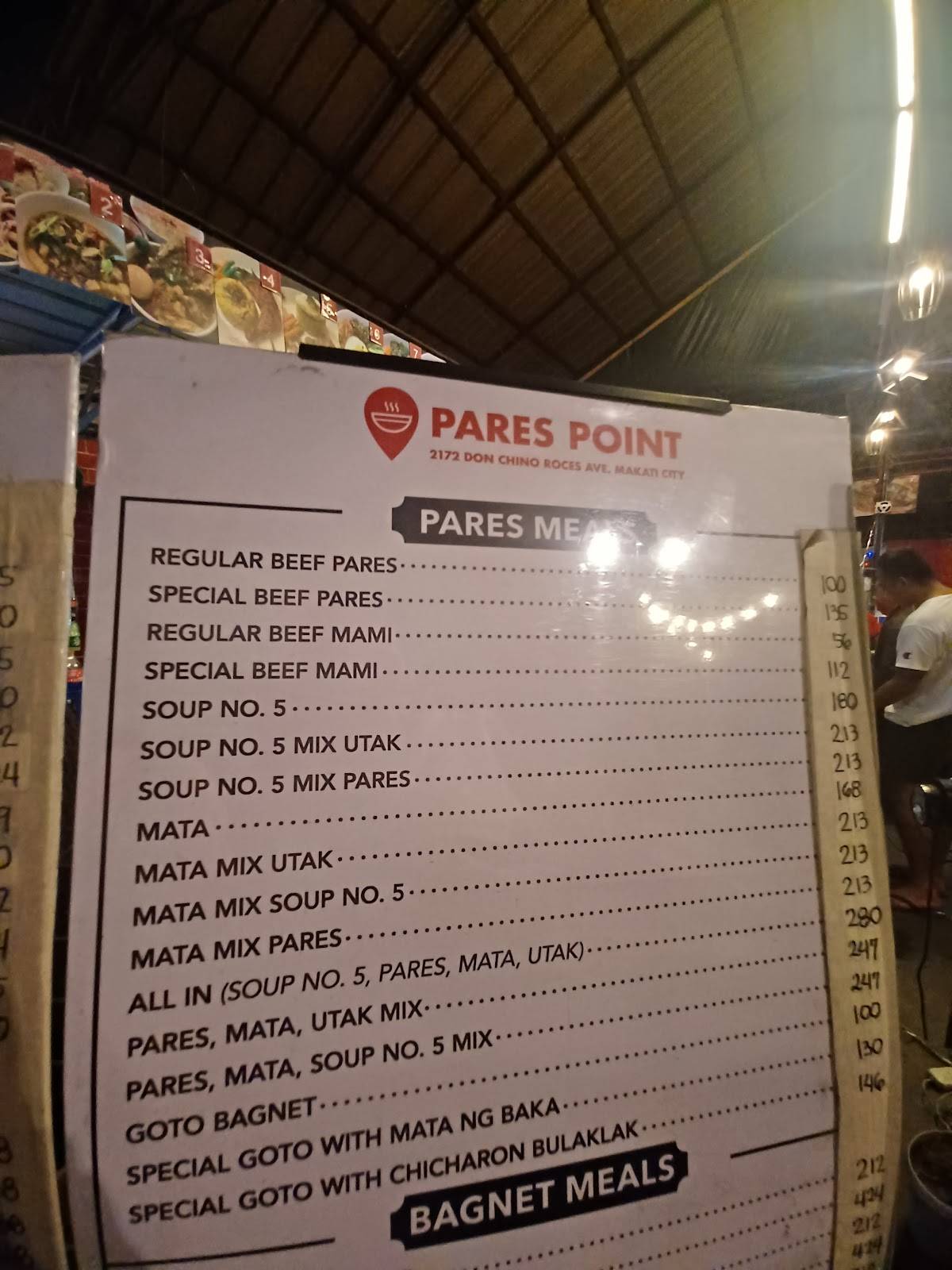 Menu at Pares Point Grill and Resto Bar, Makati