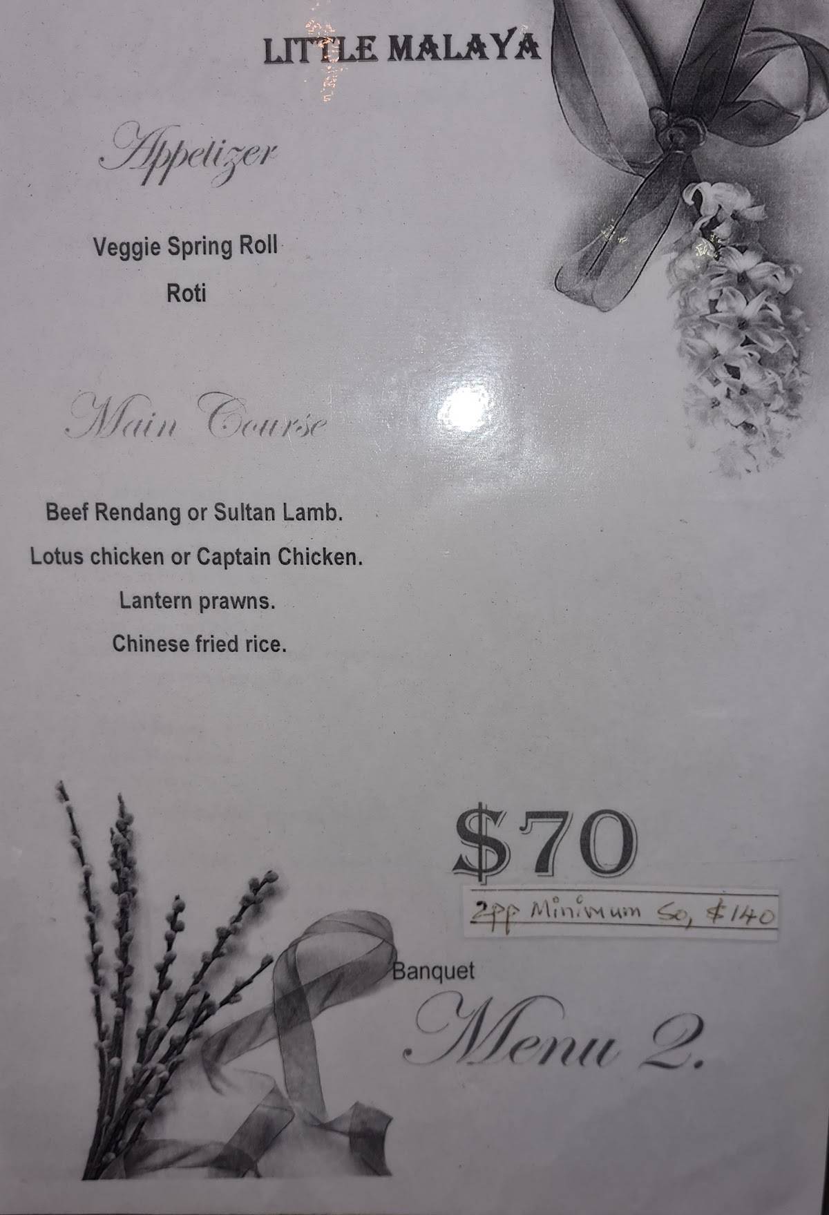 Menu at Malaya Restaurant, Tweed Heads, 32 Bay St