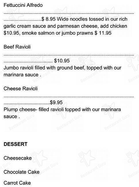 Menu at Maltby Pizza & Pasta pizzeria, Maltby