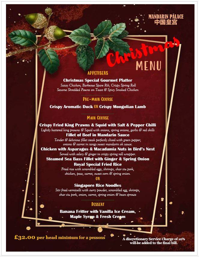 Menu at Mandarin Palace Hornchurch restaurant, Hornchurch, 197-201 High St