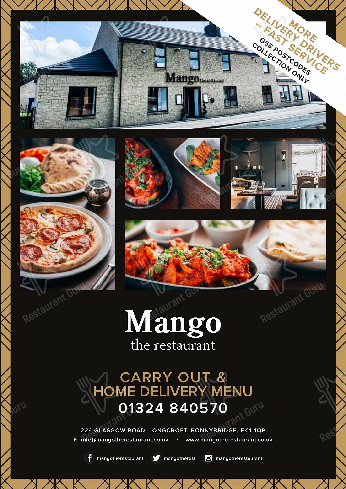Menu at Mango The Restaurant, Bonnybridge