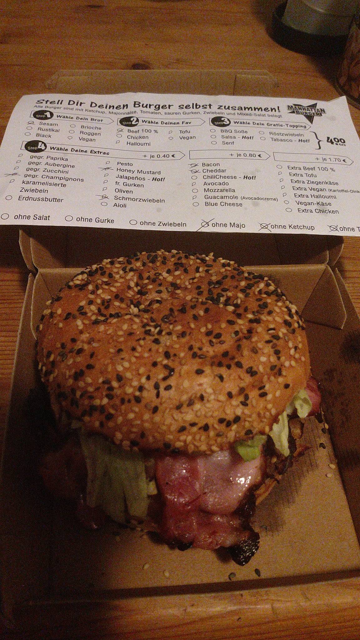 Speisekarte von Manhattan Burger Charlottenburg restaurant, Berlin ...