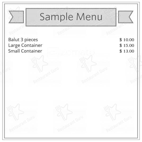 Menu at Manila Food, Blacktown