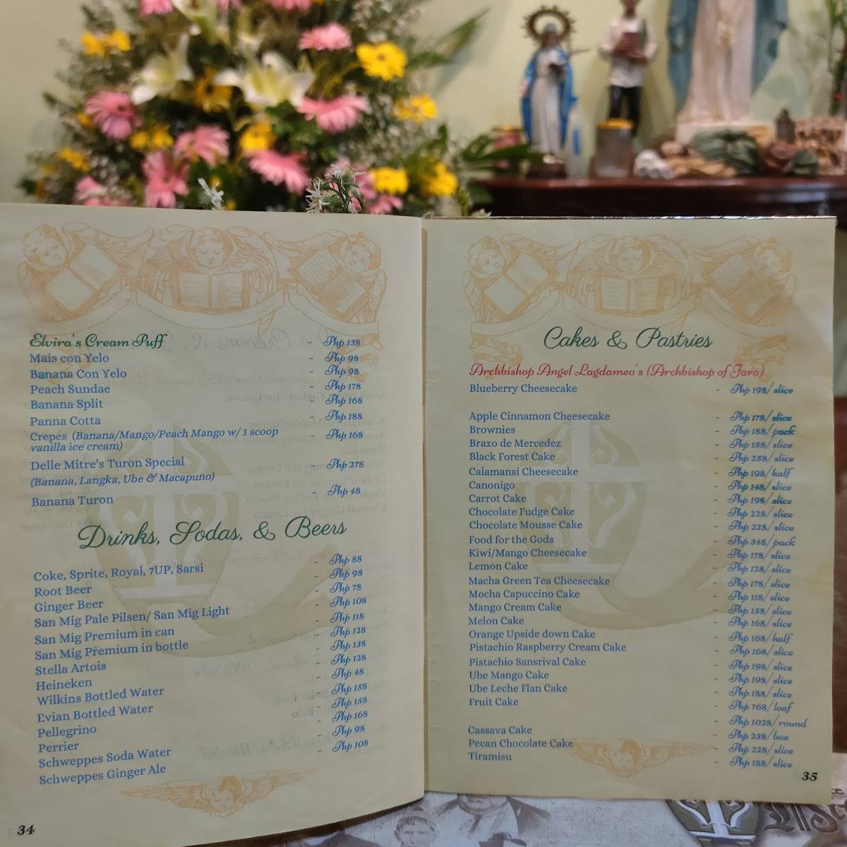 Menu at Ristorante delle Mitre restaurant, Manila, Opposite San Agustin ...