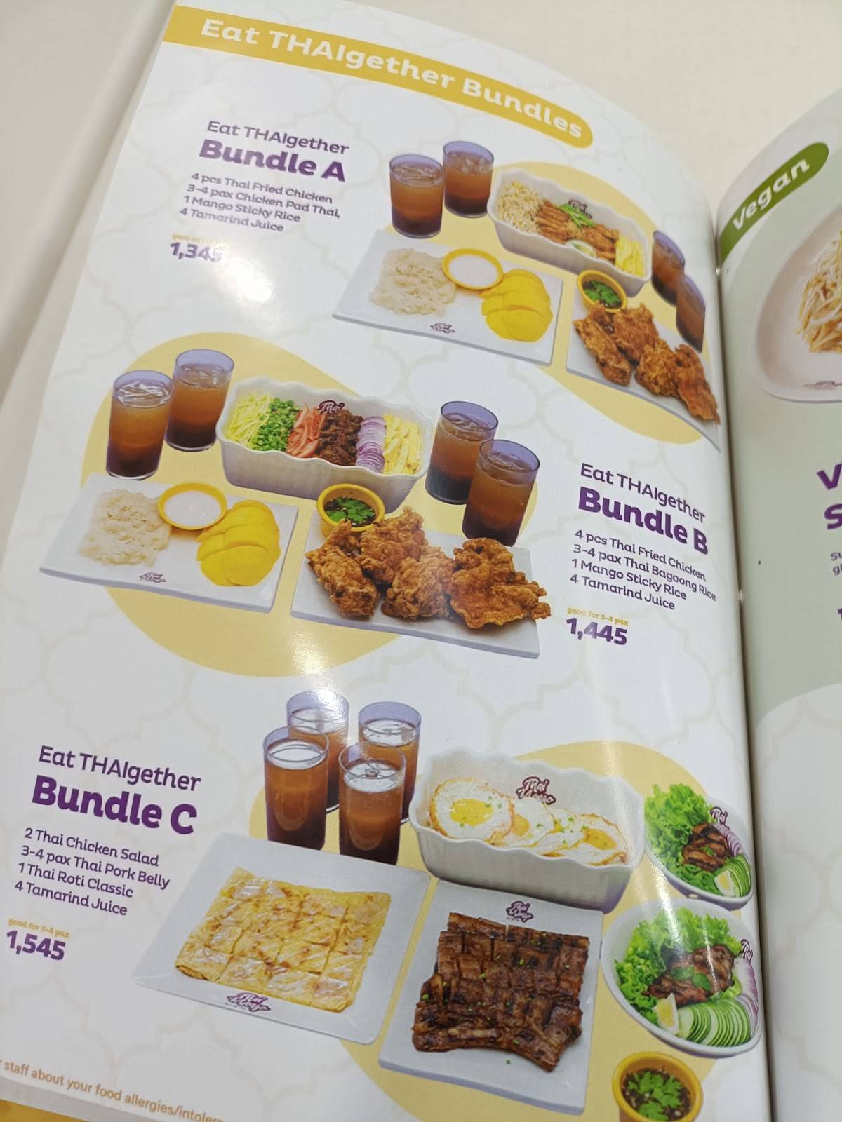 Menu at Thai Mango - Malate restaurant, Manila