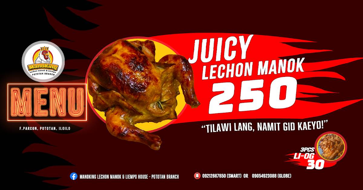 Carta del restaurante ManoKing Lechon Manok & Liempo House - Pototan ...