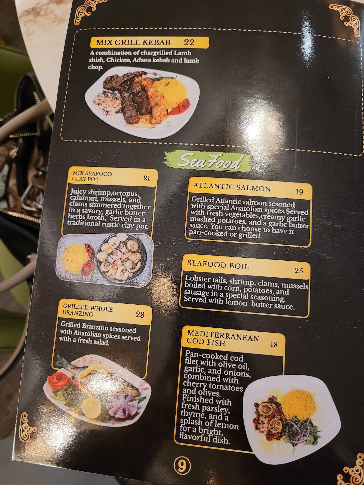 Menu at Marida Mediterranean Restaurant, Newburgh