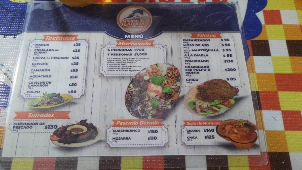 Carta del restaurante Mariscos El Atorón Alcalde, Guadalajara, Av. Fray ...
