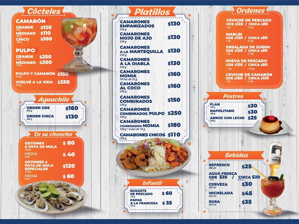 Carta del restaurante Mariscos El Atorón Alcalde, Guadalajara, Av. Fray ...