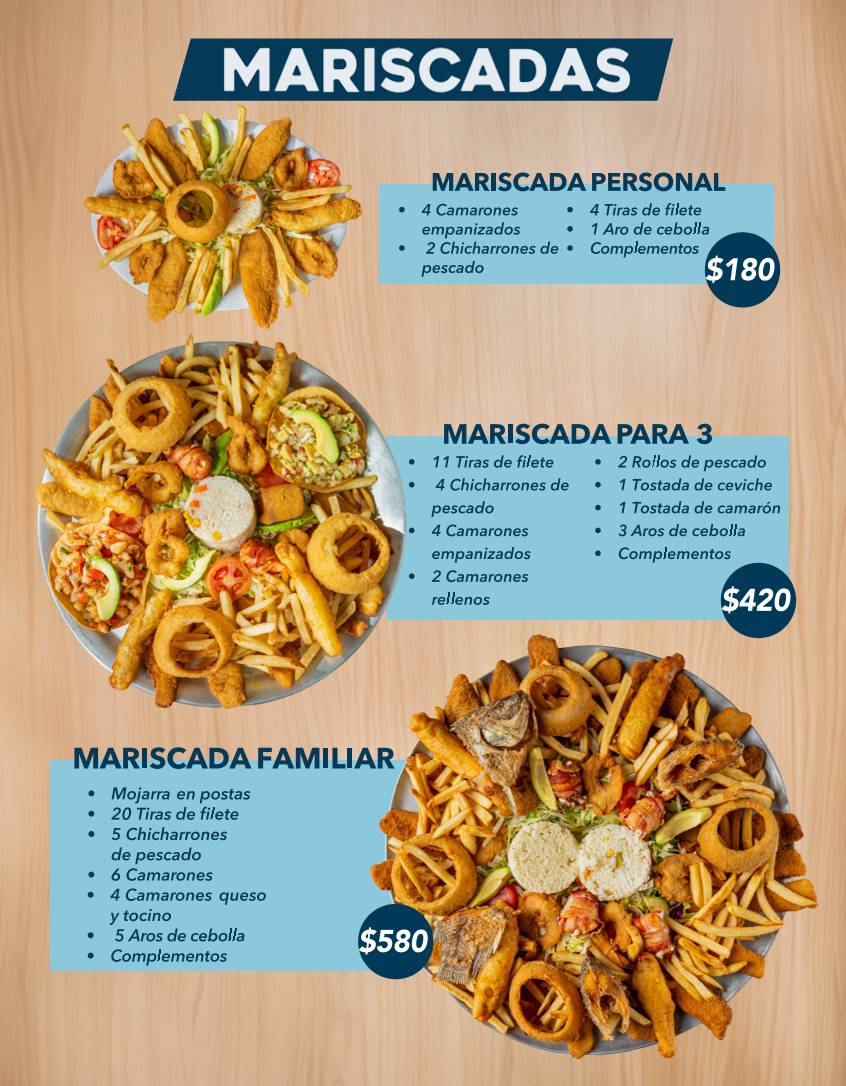 Carta del restaurante Mariscos El Calamar Sucursal Eloy Cavazos ...