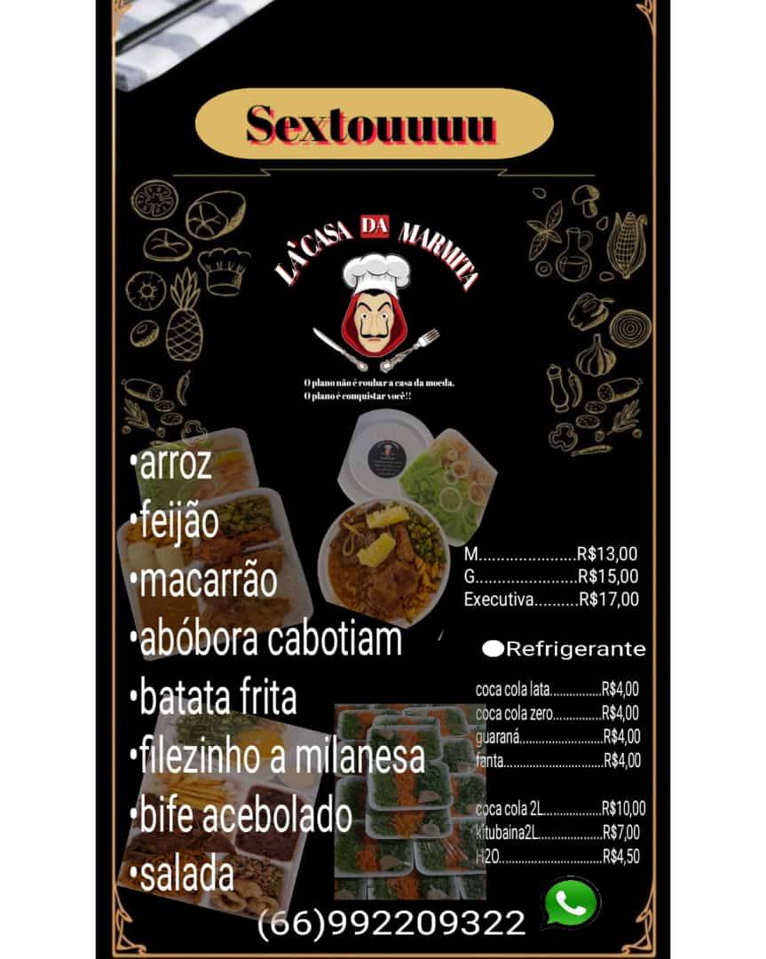 Menu at Marmitaria La Casa da Marmita restaurant, Rondonópolis
