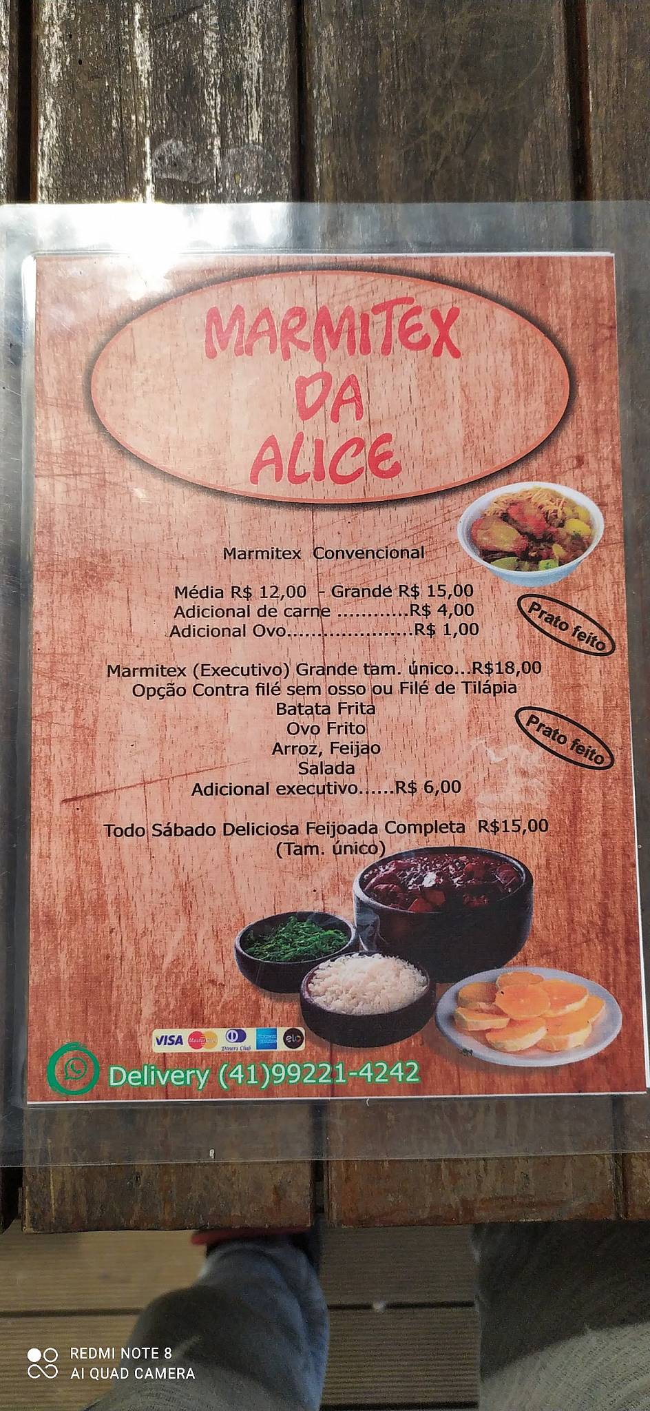 Menu em Marmitex Da Alice restaurante, Fazenda Rio Grande