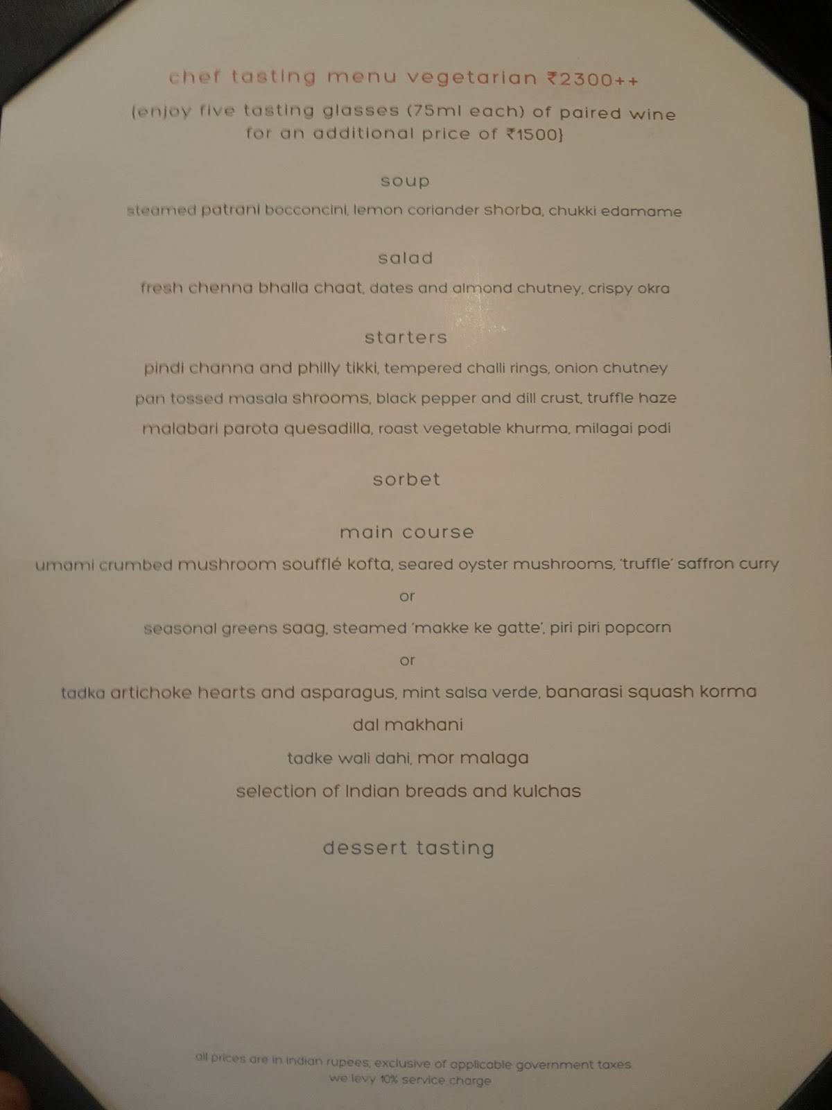 Menu at Masala Library by Jiggs Kalra, Mumbai, Ground Floor