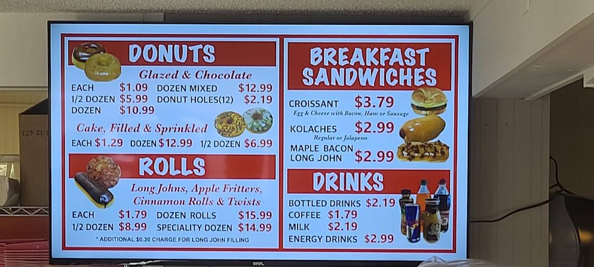 Menu at Master Donuts of Cuba, Cuba