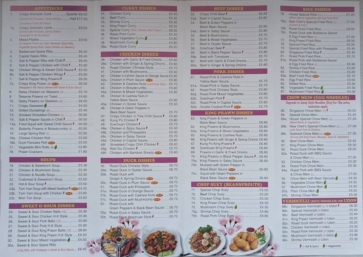 Menu at Mayflower Chinese Takeaway fast food, Gravesend