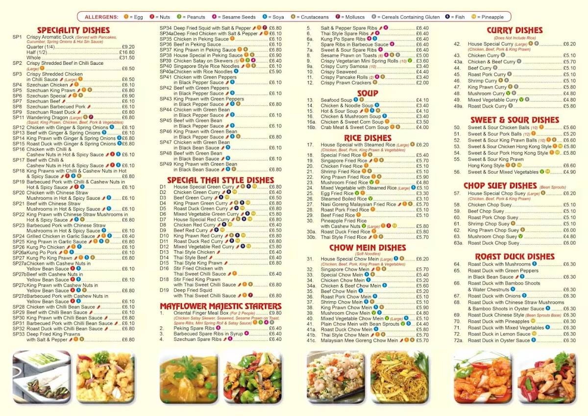 Menu at Mayflower Chinese Takeaway fast food, Cambridge