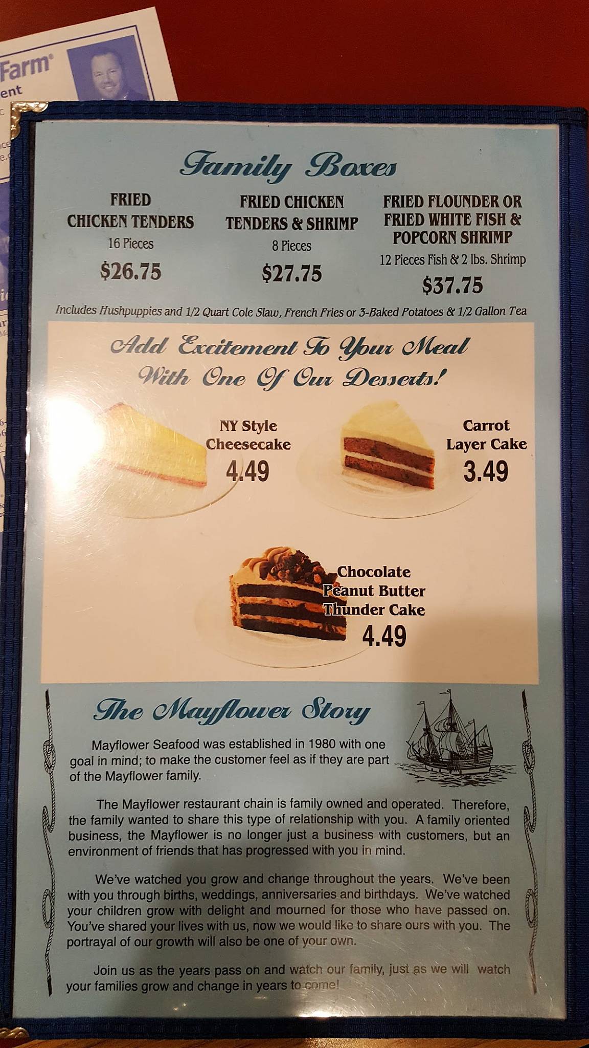 Menu at Mayflower Seafood Restaurant, Asheboro, N Fayetteville St