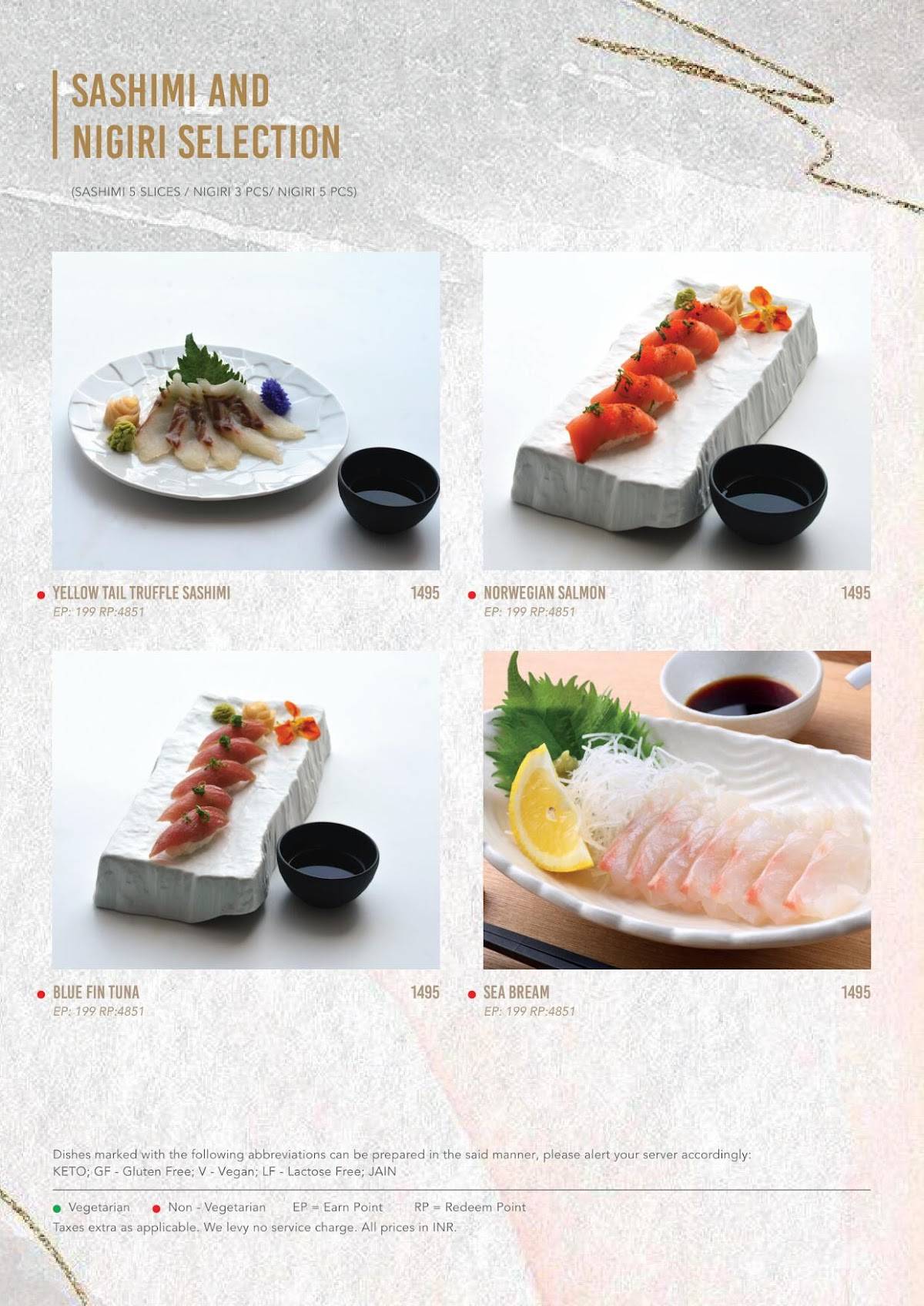 Menu at Mayouchi, Mumbai