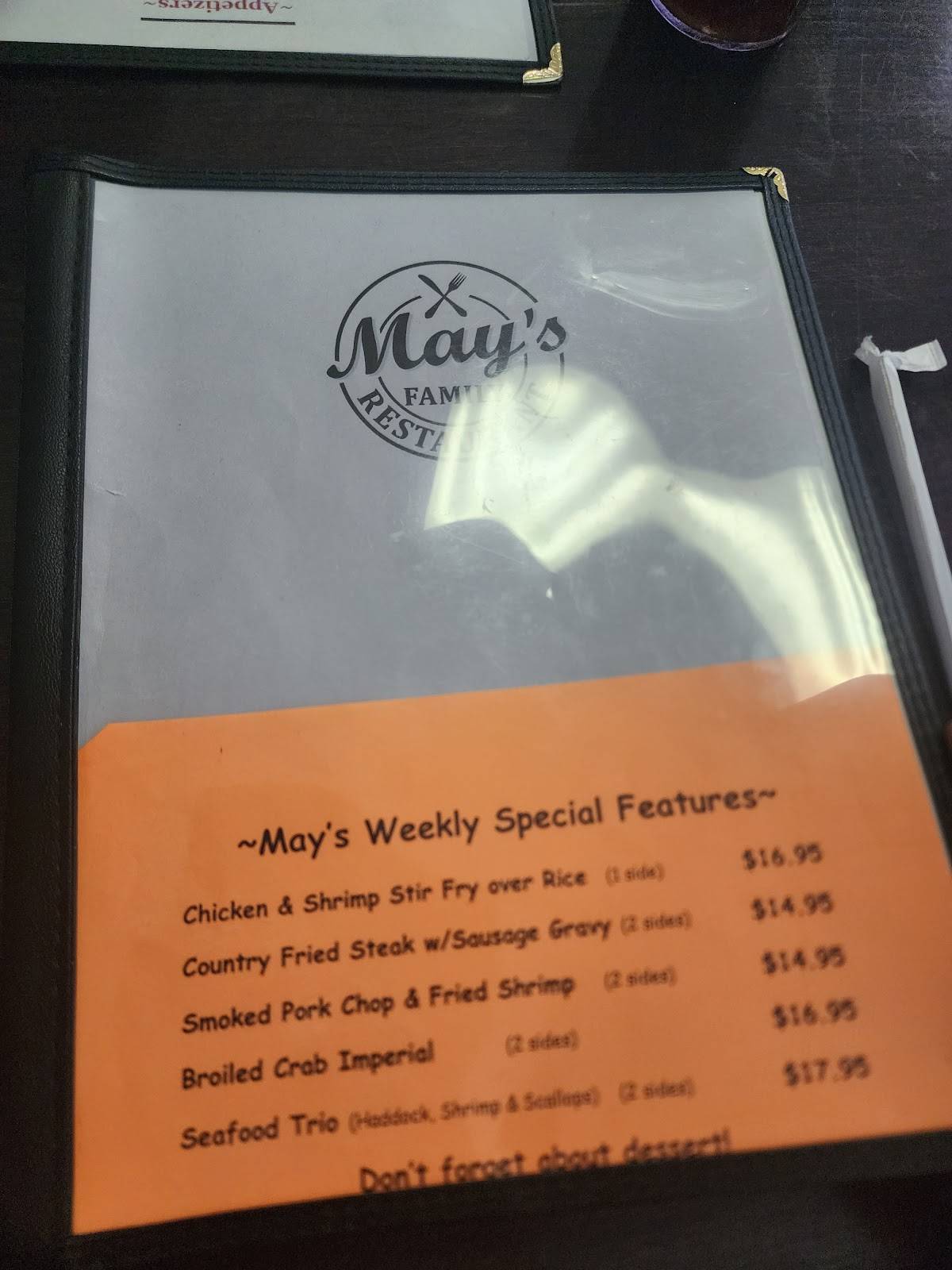Menu at Mays Family Restaurant, Carlisle