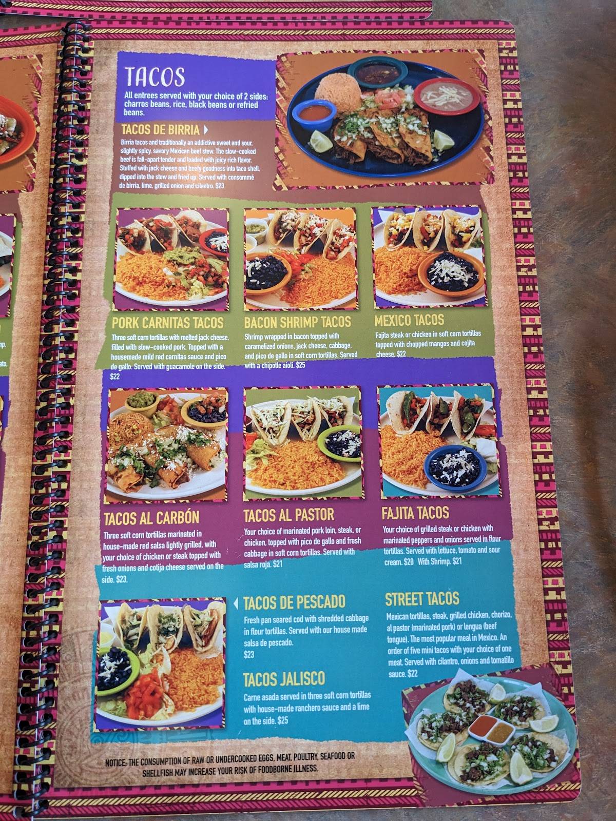Menu at Mazatlán Mexican Grill and Bar, Windsor Locks