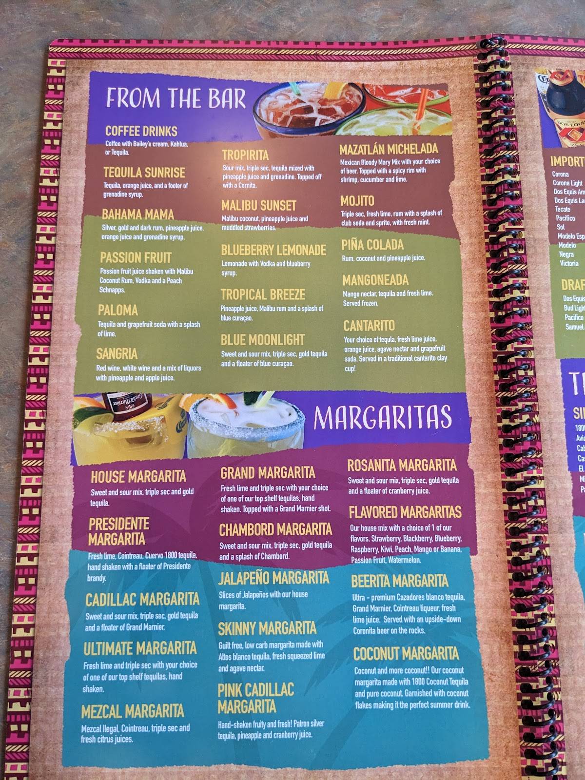 Menu at Mazatlán Mexican Grill and Bar, Windsor Locks