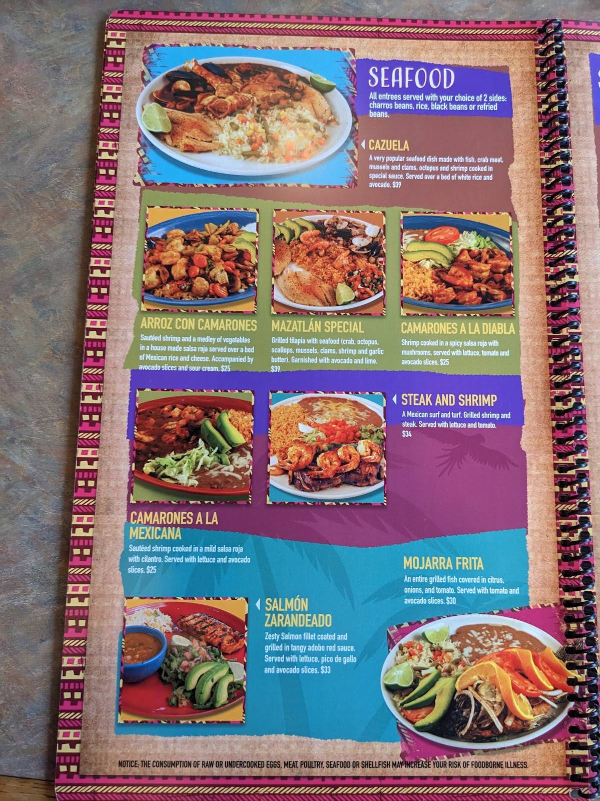 Menu at Mazatlán Mexican Grill and Bar, Windsor Locks