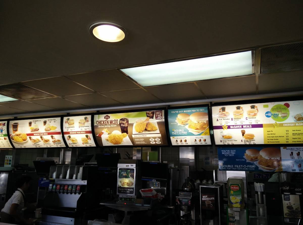 Menu at McDonald's Sta Ana restaurant, Manila, Pedro Gil St