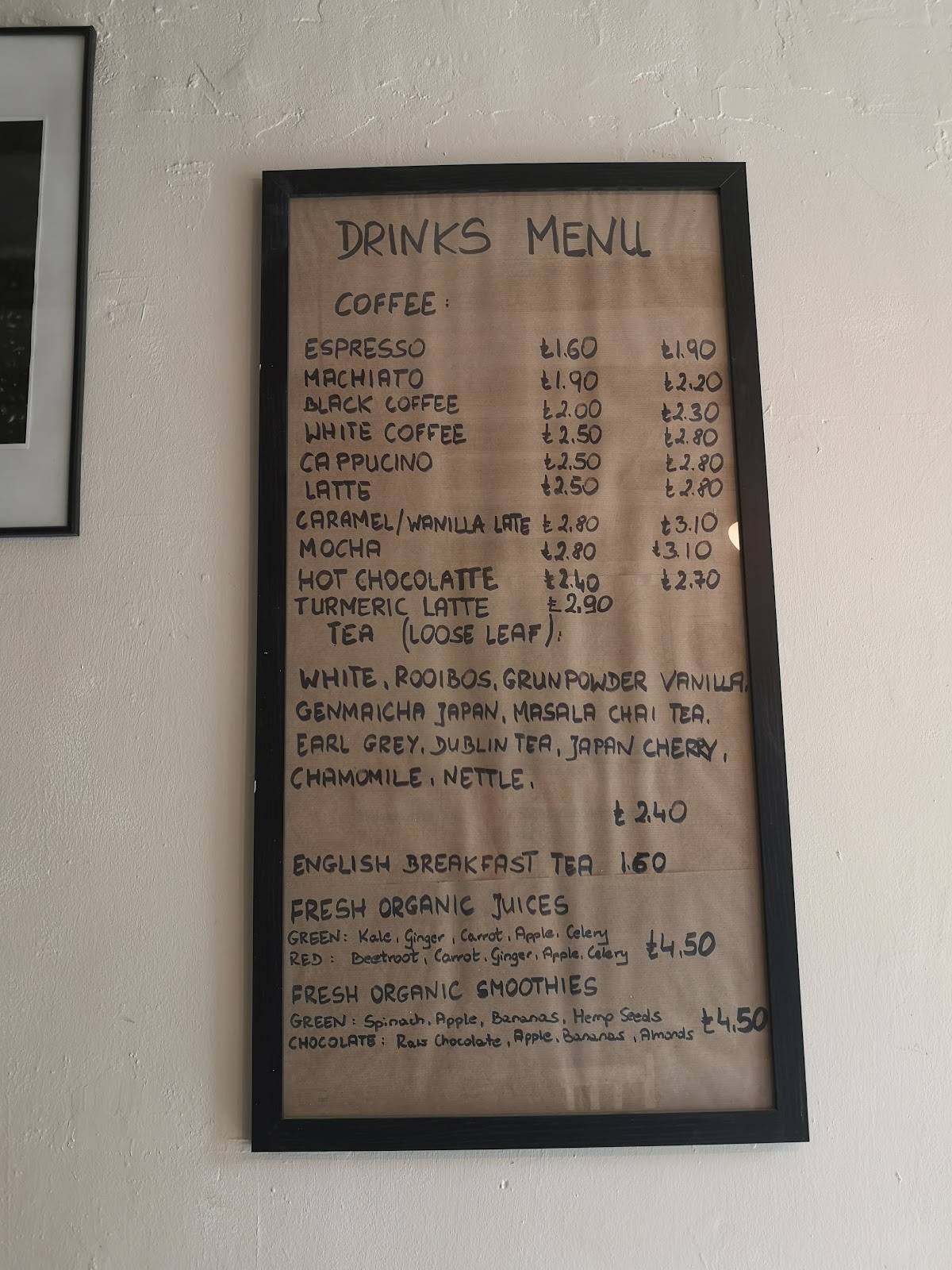 Menu at Meli Deli cafe, Oxford