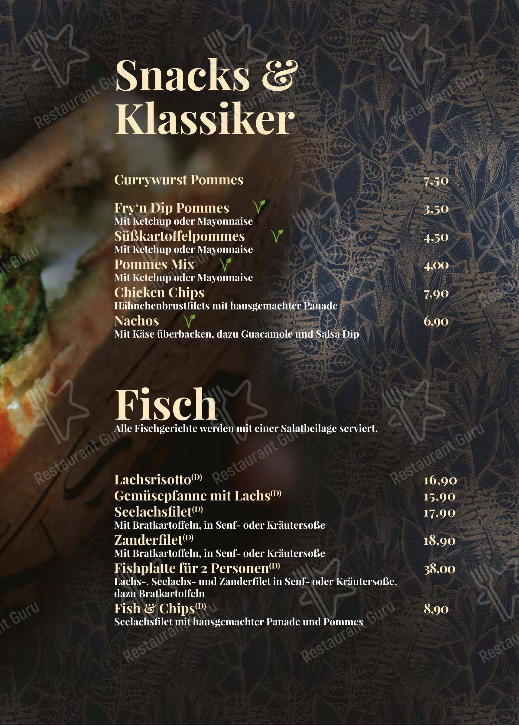 Speisekarte von Memories pub & Bar, Stade