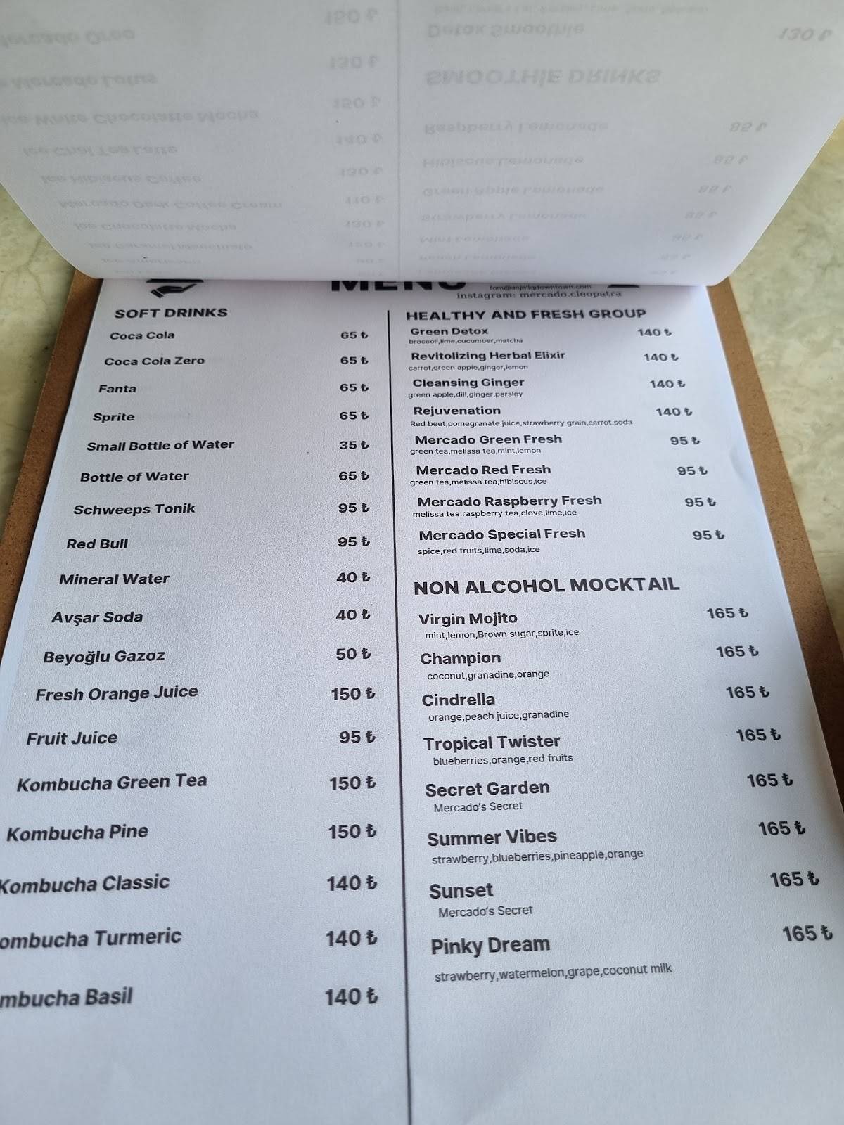 Menu at Mercado Cleopatra, Alanya