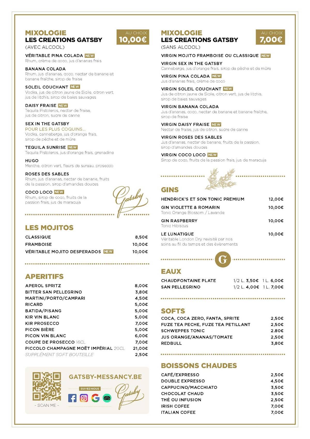 Menu au Gatsby, Messancy