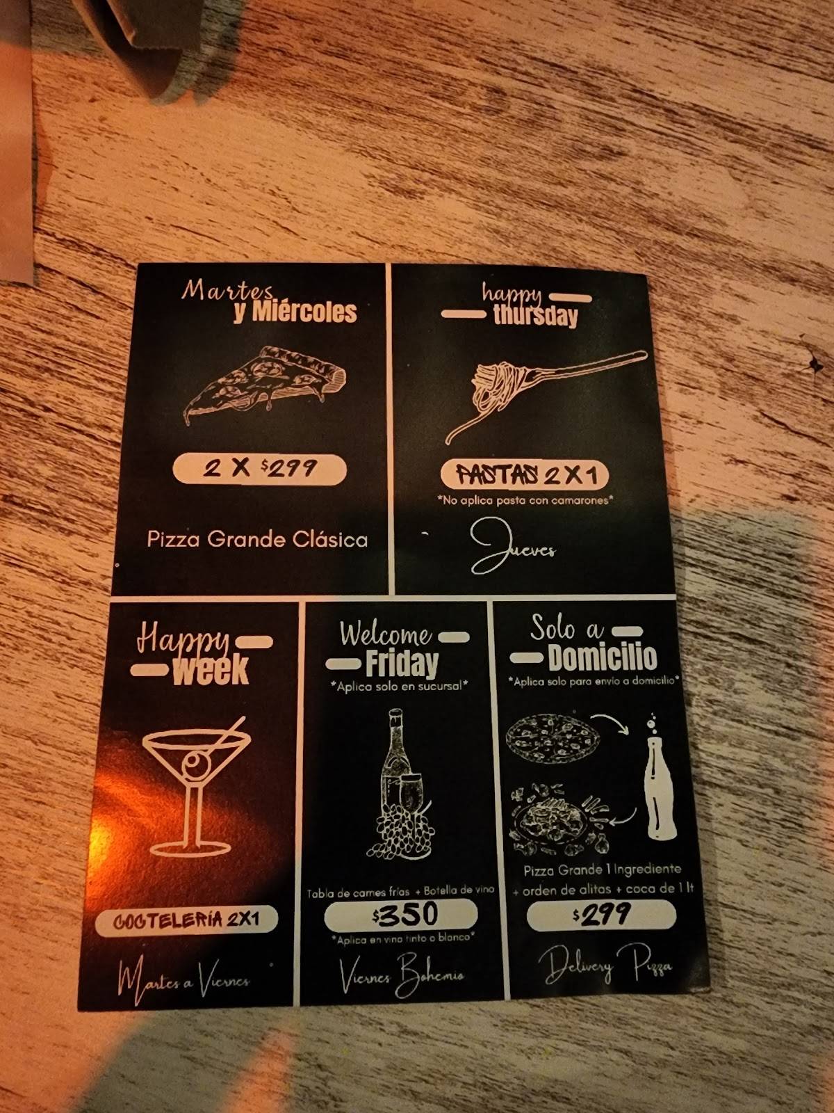 Carta del restaurante Mestizza San Pedro Cholula centró, Heroica Puebla ...