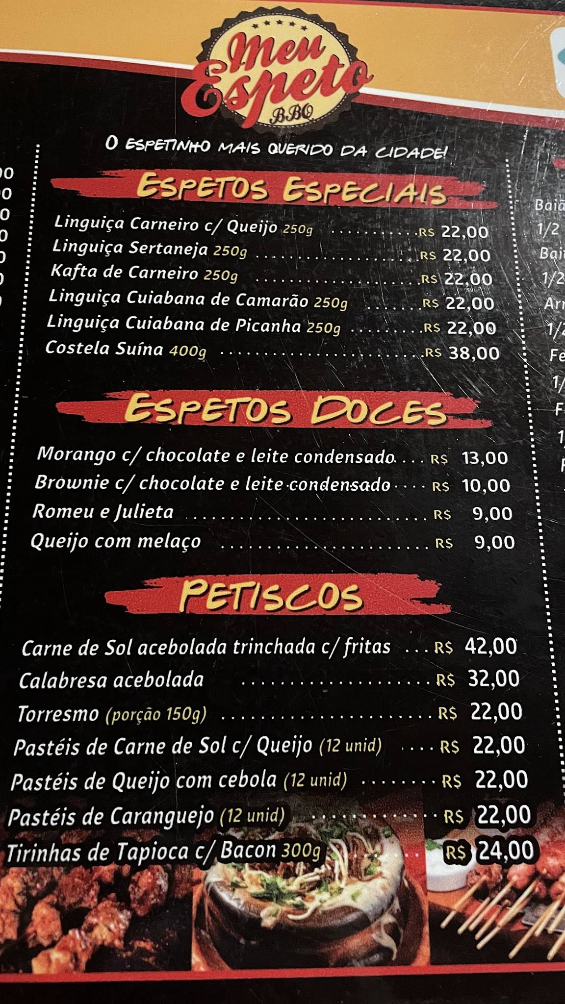 Menu em Meu Espeto BBQ, Fortaleza