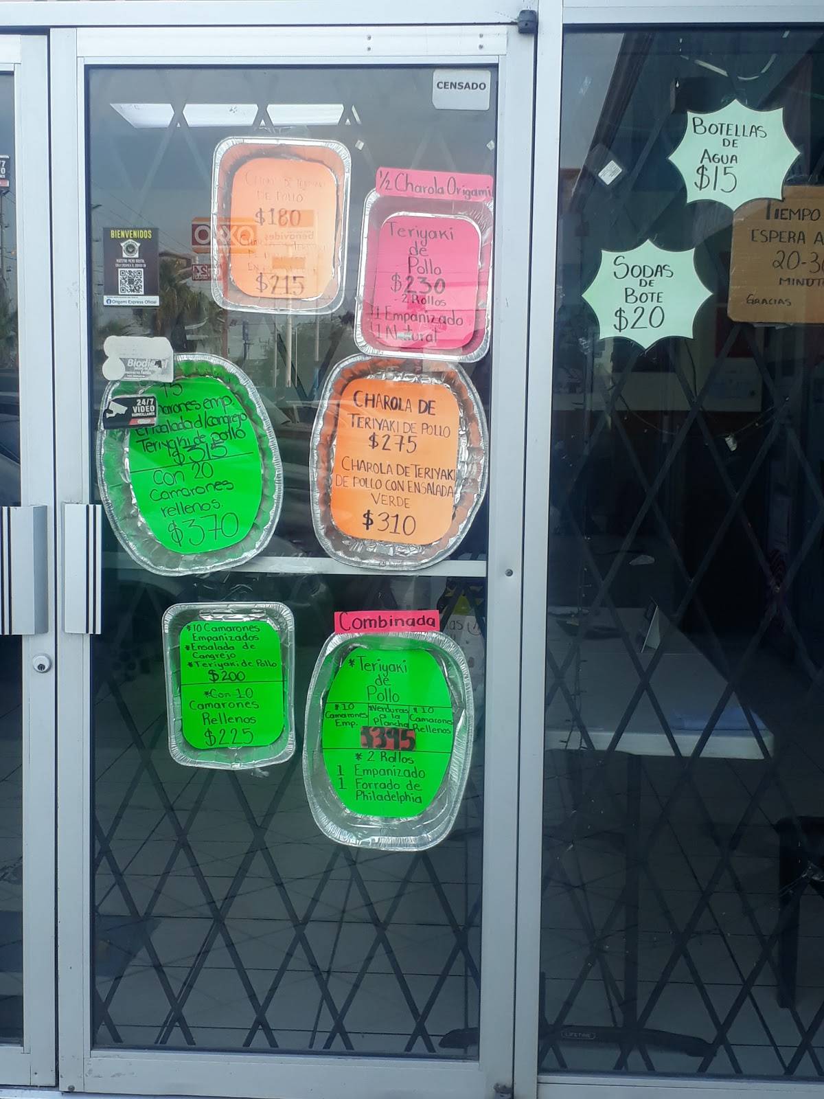 Carta del restaurante Origami Express - Valle del Puebla, Mexicali