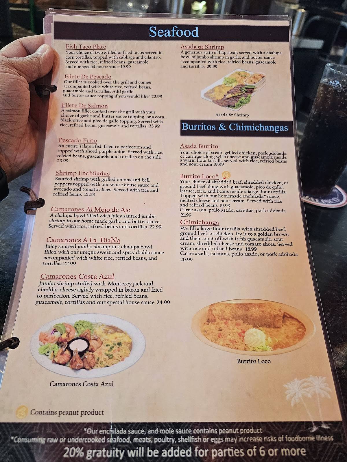 Menu at Mi Guadalajara Restaurant, Escondido