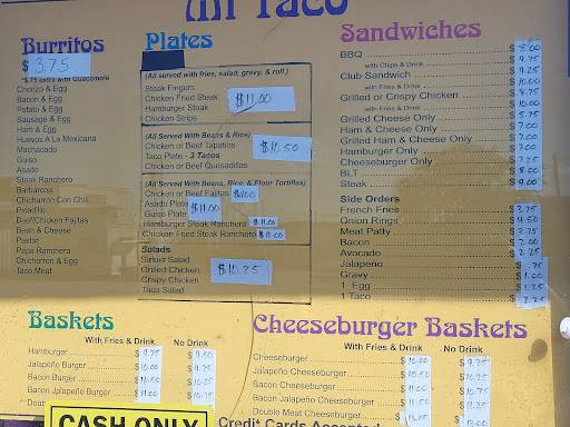Menu at Mi Taco restaurant, Ozona