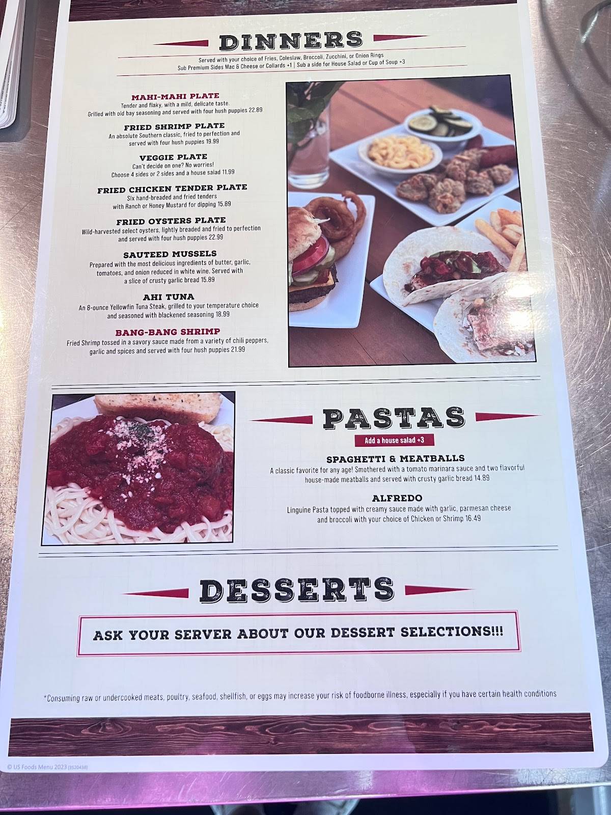 Menu at Michael’s Pub & Patio, New Bern