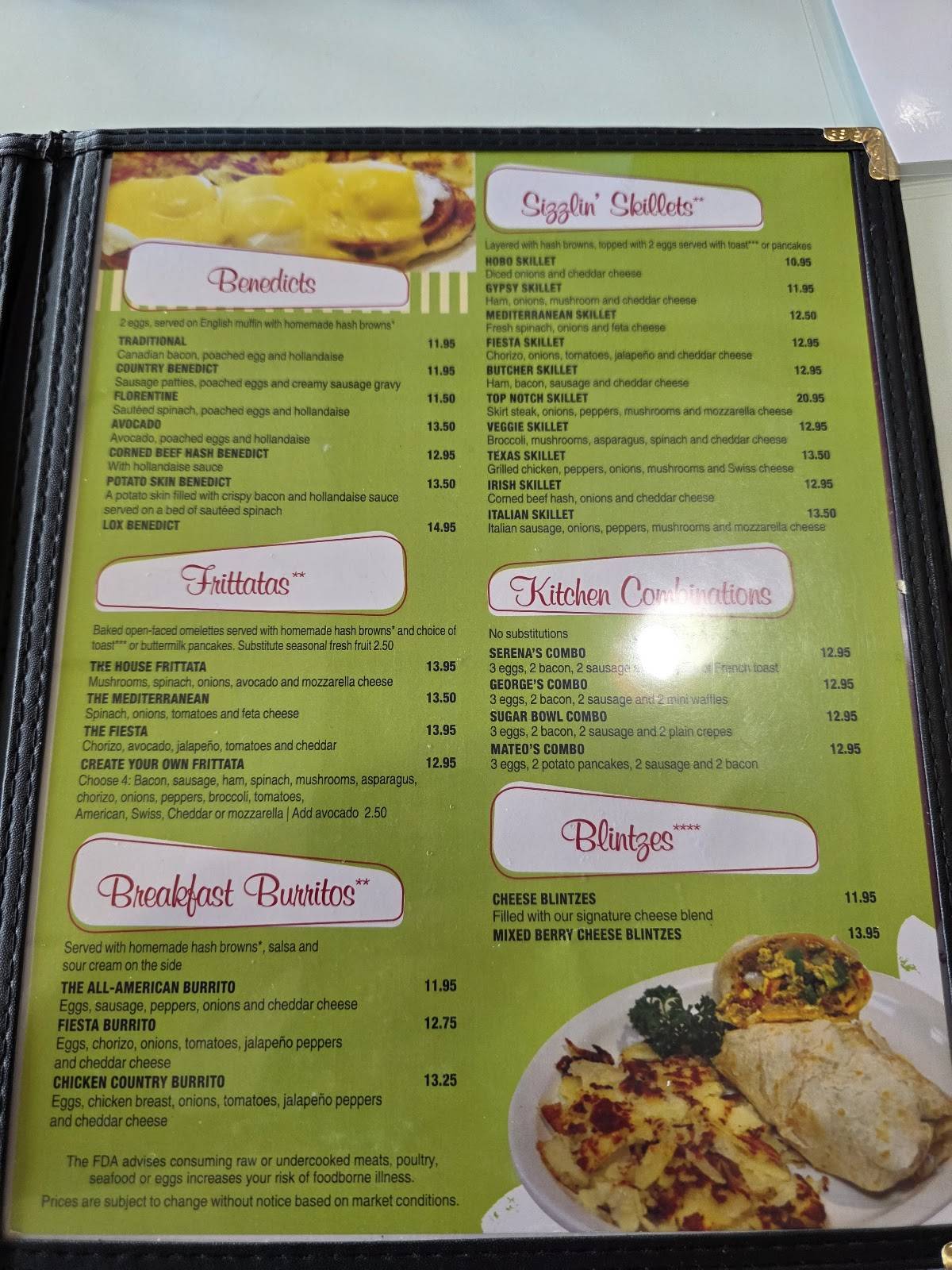 Menu at The Michigan City Sugar Bowl restaurant, Michigan City