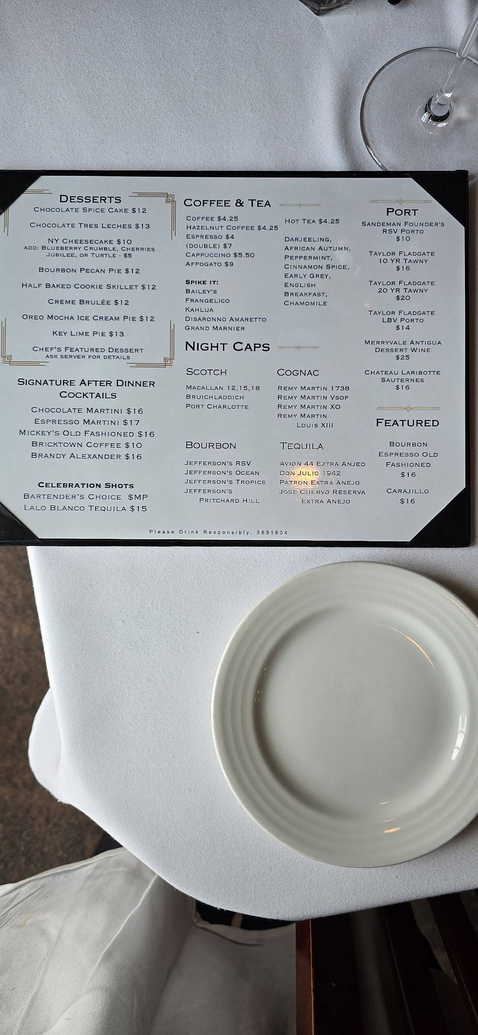 Menu at Mickey Mantle's Steakhouse, Oklahoma City, 7 S Mickey Mantle Dr