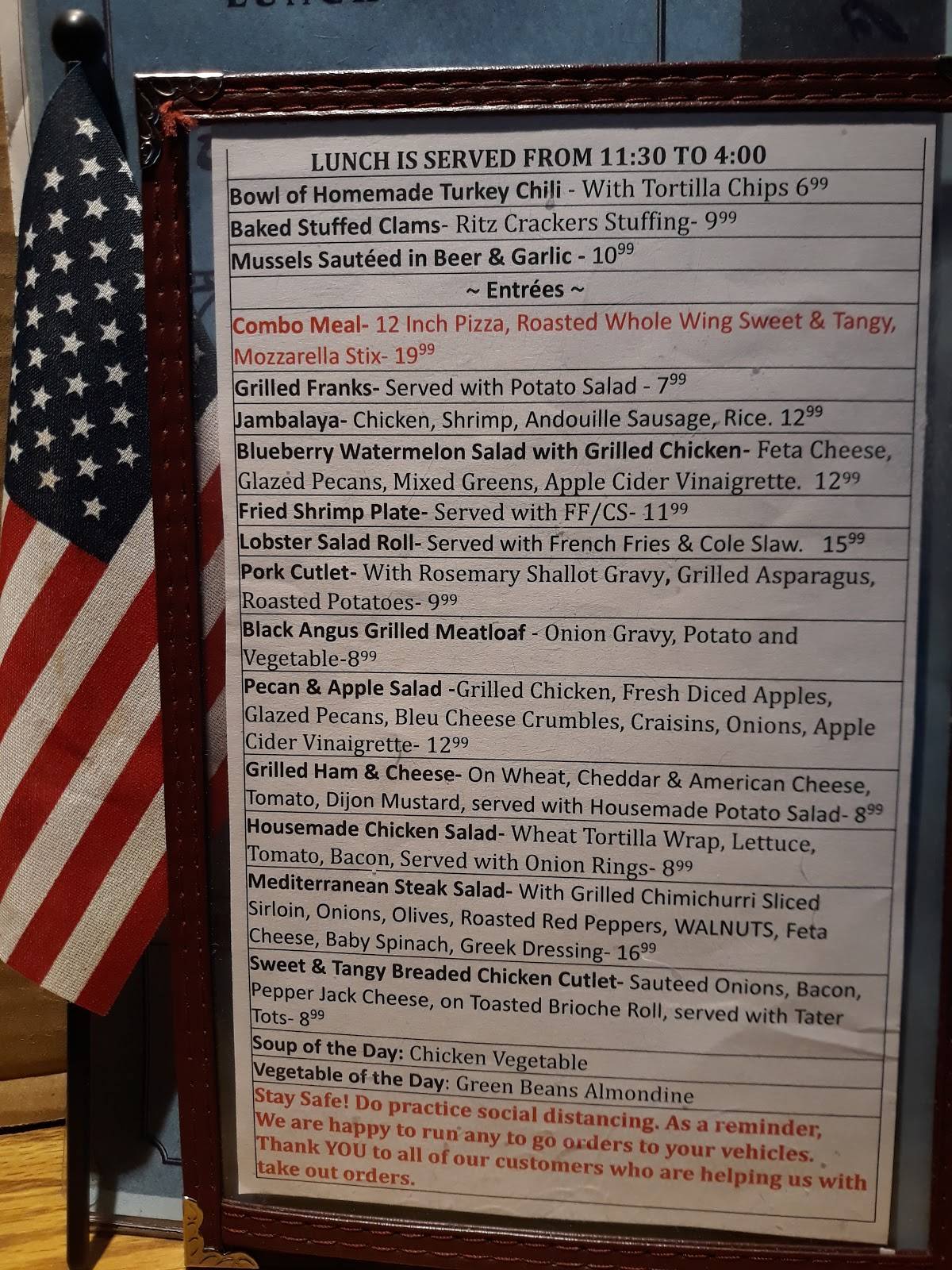 Menu at Dedham Midway Restaurant, Dedham