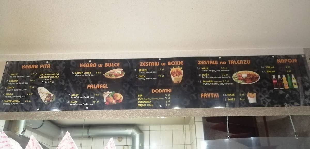 Menu at Kebab Marhaba, Mielec