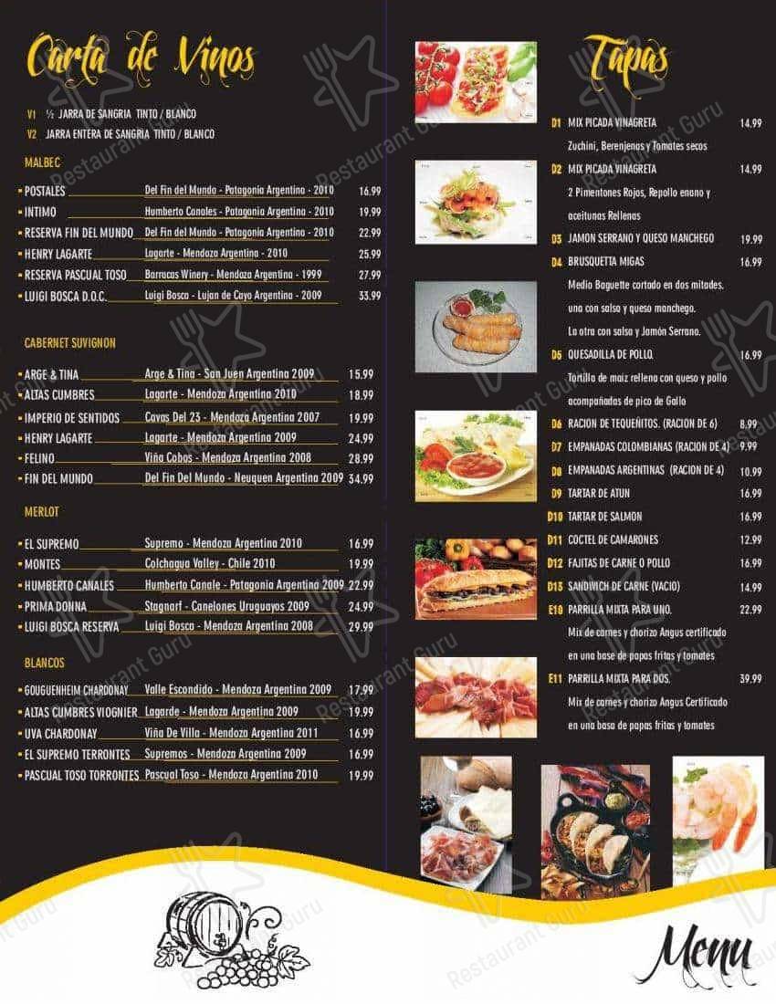 Menu at Miga's Steakhouse, Miramar