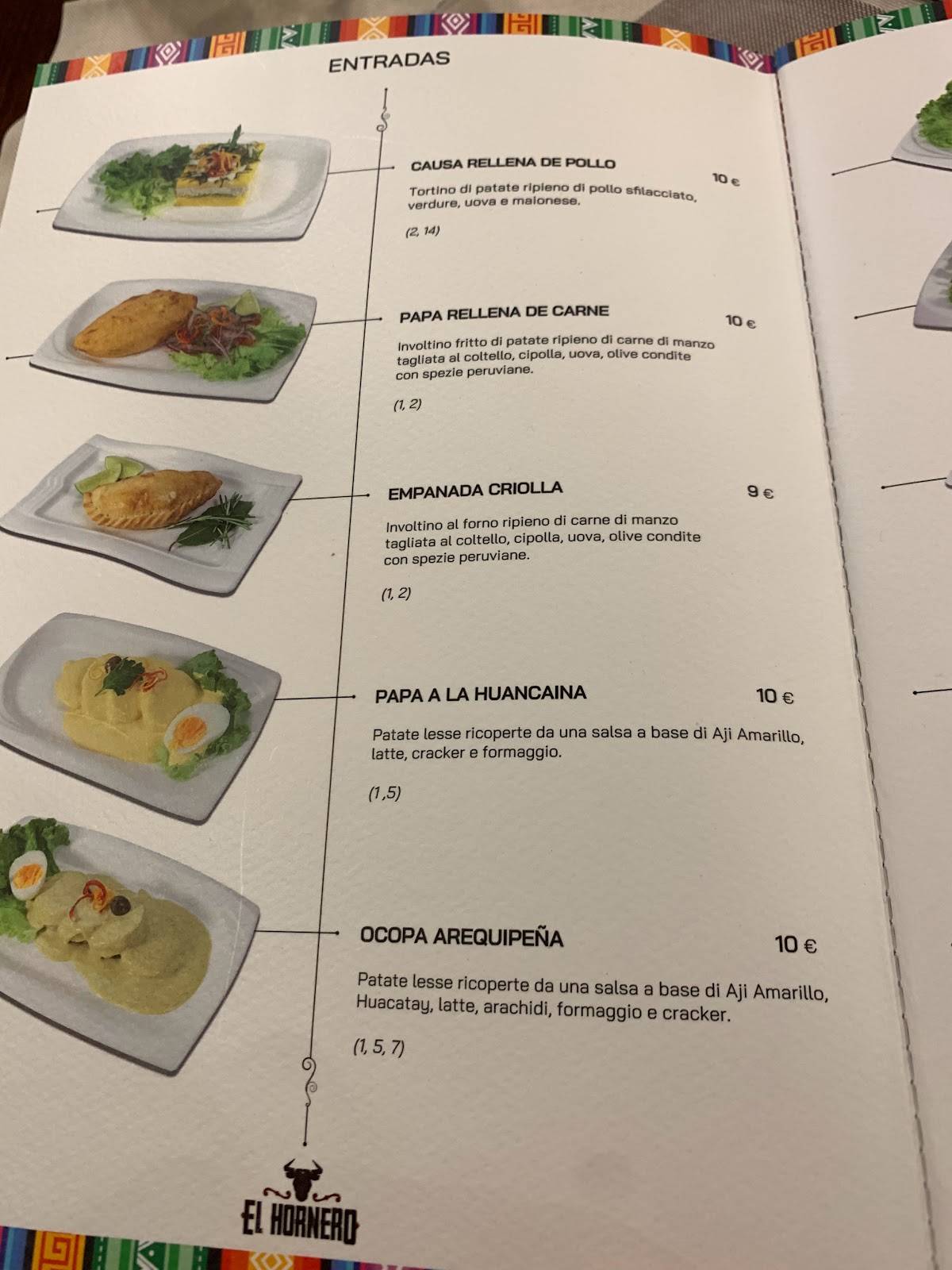 Carta de parrilla El Hornero, Milan, Piazza Monte Titano