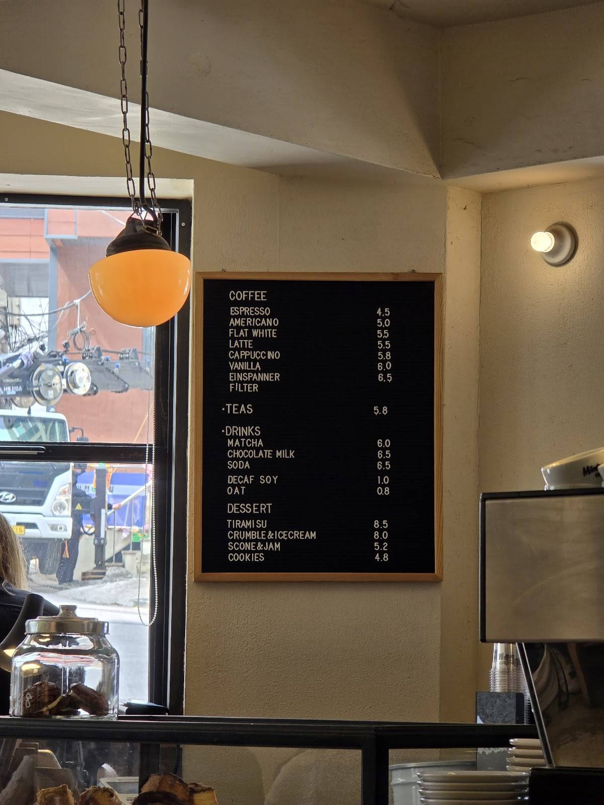 Menu at Milestone Coffee Hannam restaurant, Seoul