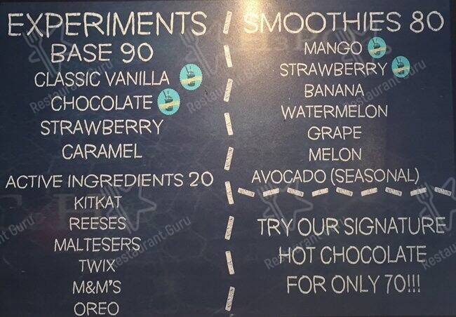 Menu at Milkshake Lab desserts, Quezon City
